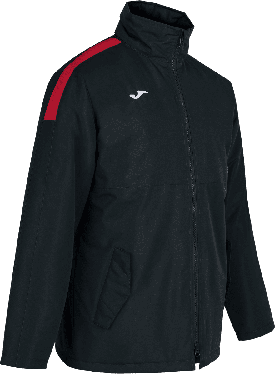 Joma Trivor Bench Jacket - Black / Red - Total Football Direct