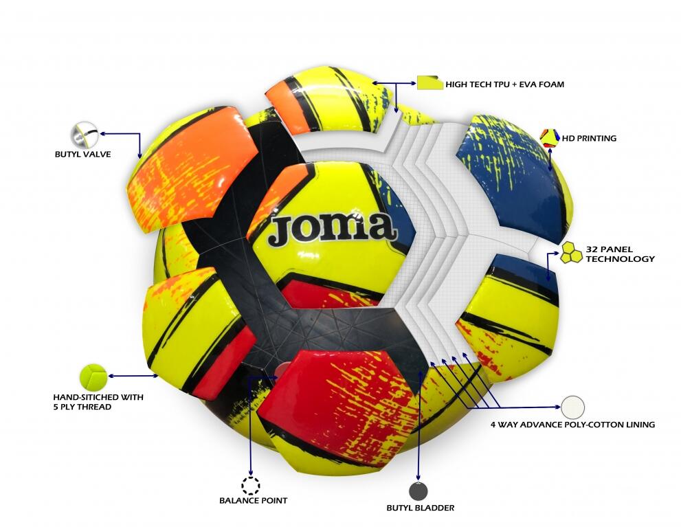 Joma Dali II Training Football - Yellow / Red / Blue - Total Football ...