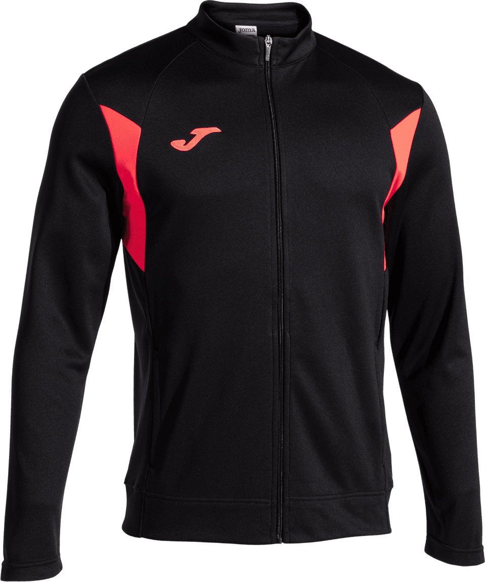 Joma Winner III Full Zip Track Top - Black / Fluor Coral - Total ...