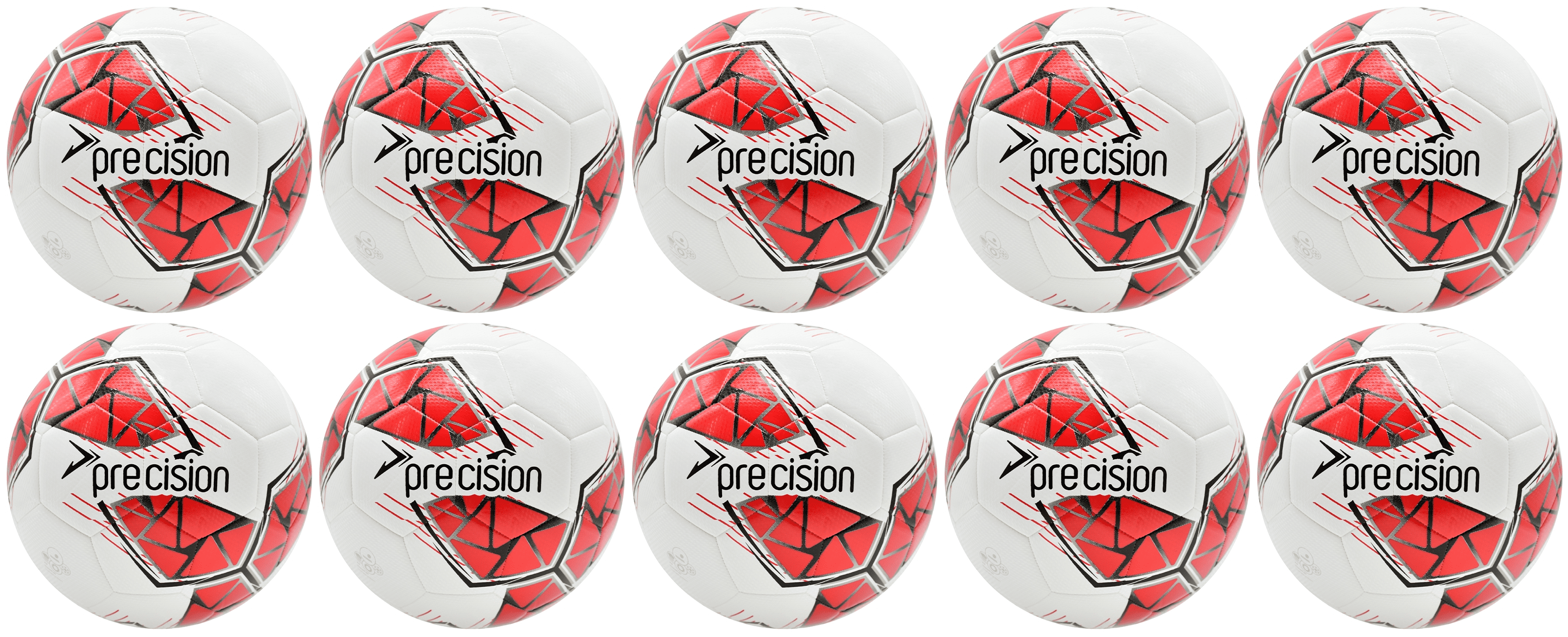 10 Multi-Buy Precision Fusion FIFA Basic Training Ball - White/Red ...