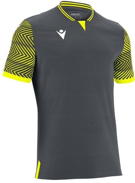 Macron Tureis Eco Shirt - Anthracite / Neon Yellow - Total Football Direct