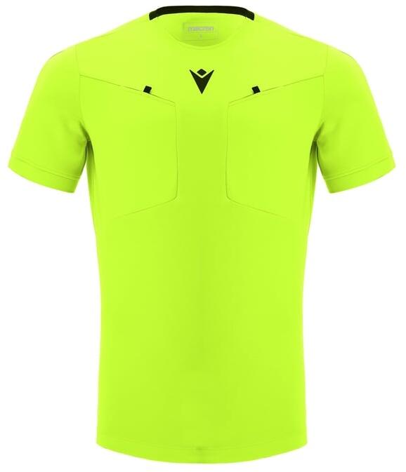 Macron Frisk Referee Shirt - Neon Yellow / Black - Total Football Direct