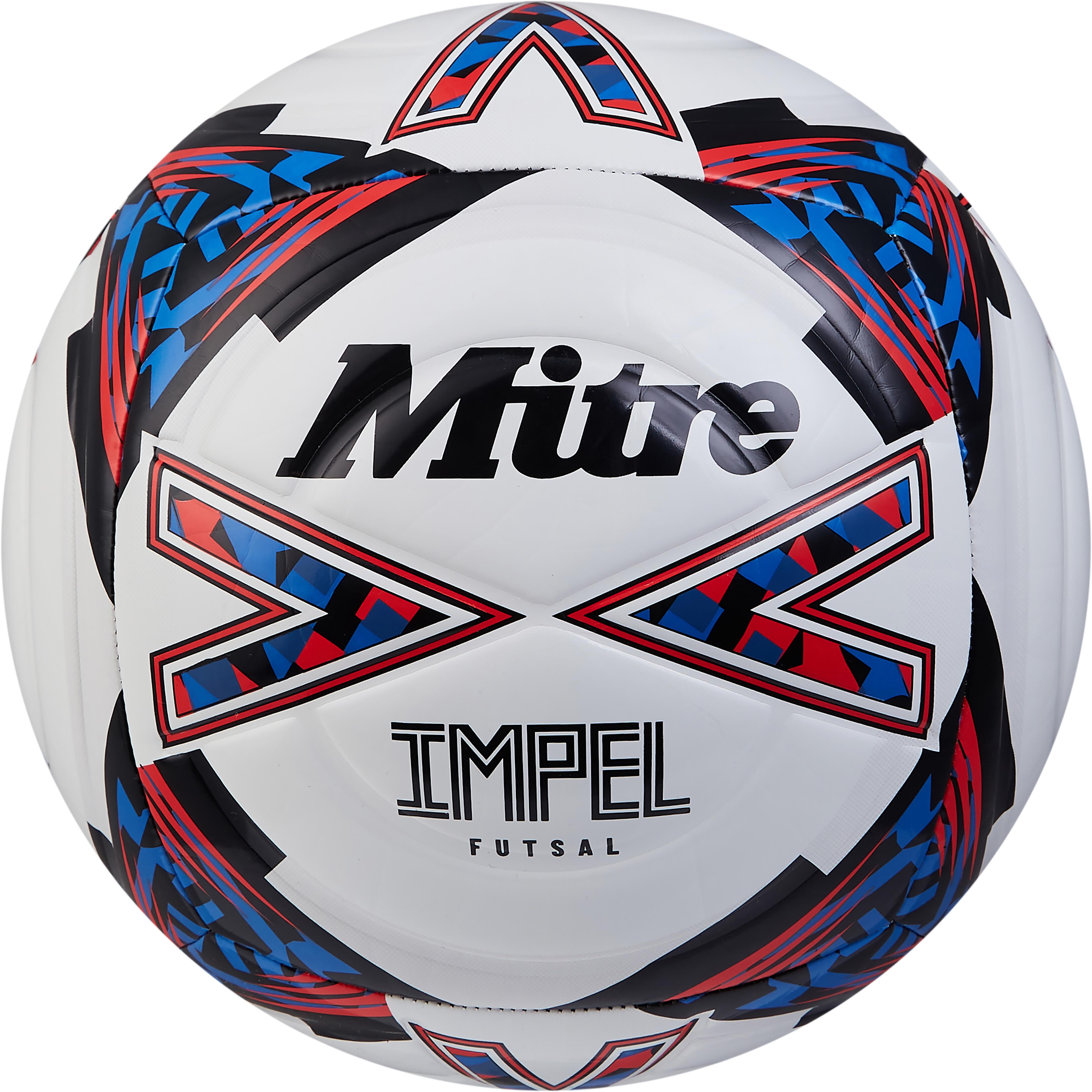 Mitre Impel 24 Futsal Ball - White/Black/Red - Total Football Direct