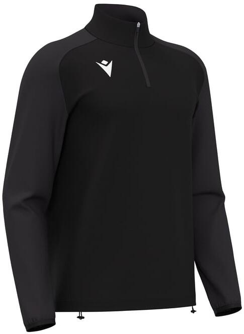 Macron Isen 1/4 Zip Track Top - Black / Dark Grey - Total Football Direct