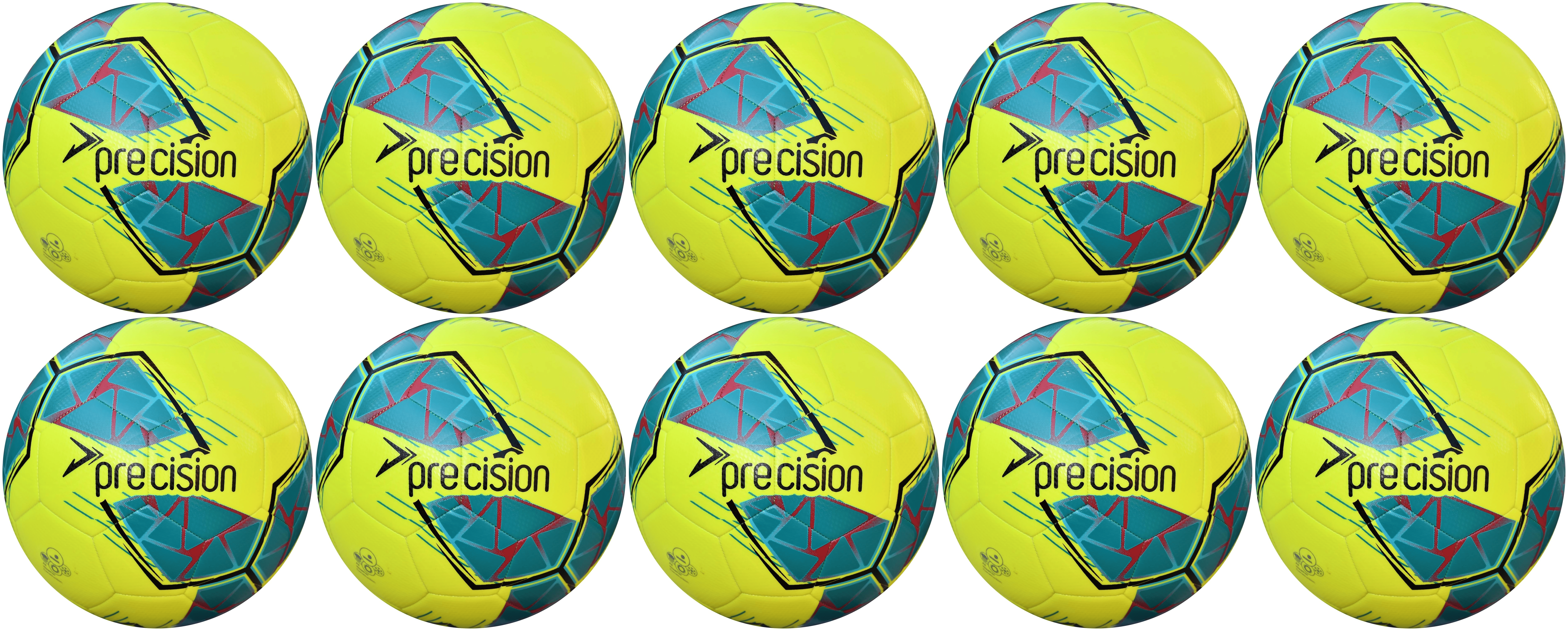 10 Multi-Buy Precision Fusion FIFA Basic Training Ball - Fluo Yellow ...