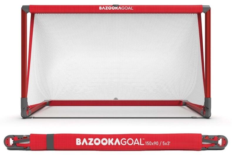 Bazooka Goal 5' x 3 x 3' (Aluminium) - Red / White - Total Football Direct