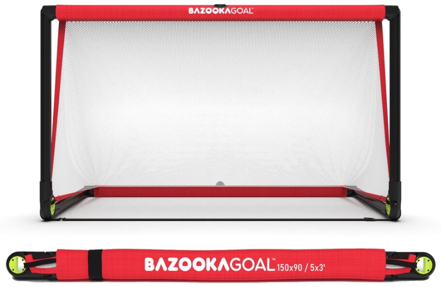 Bazooka Goal - 5' x 3' x 3' (PVC) - Red / White - Total Football Direct