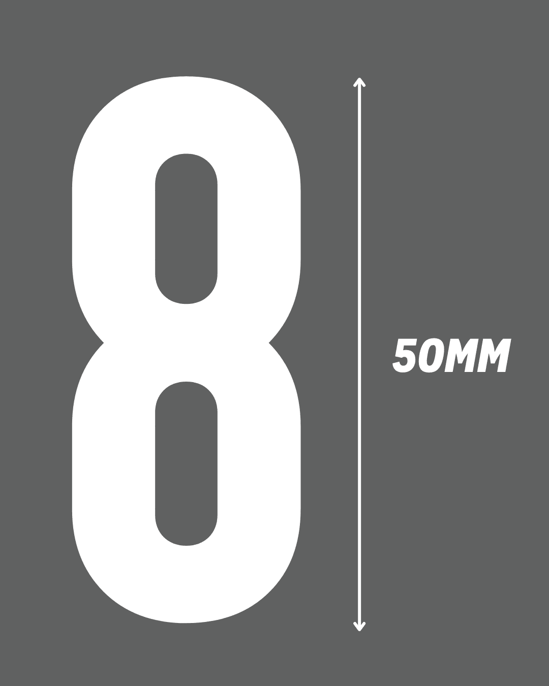 Squad Number / Bag / Style A / White / 50mm - Total Football Direct