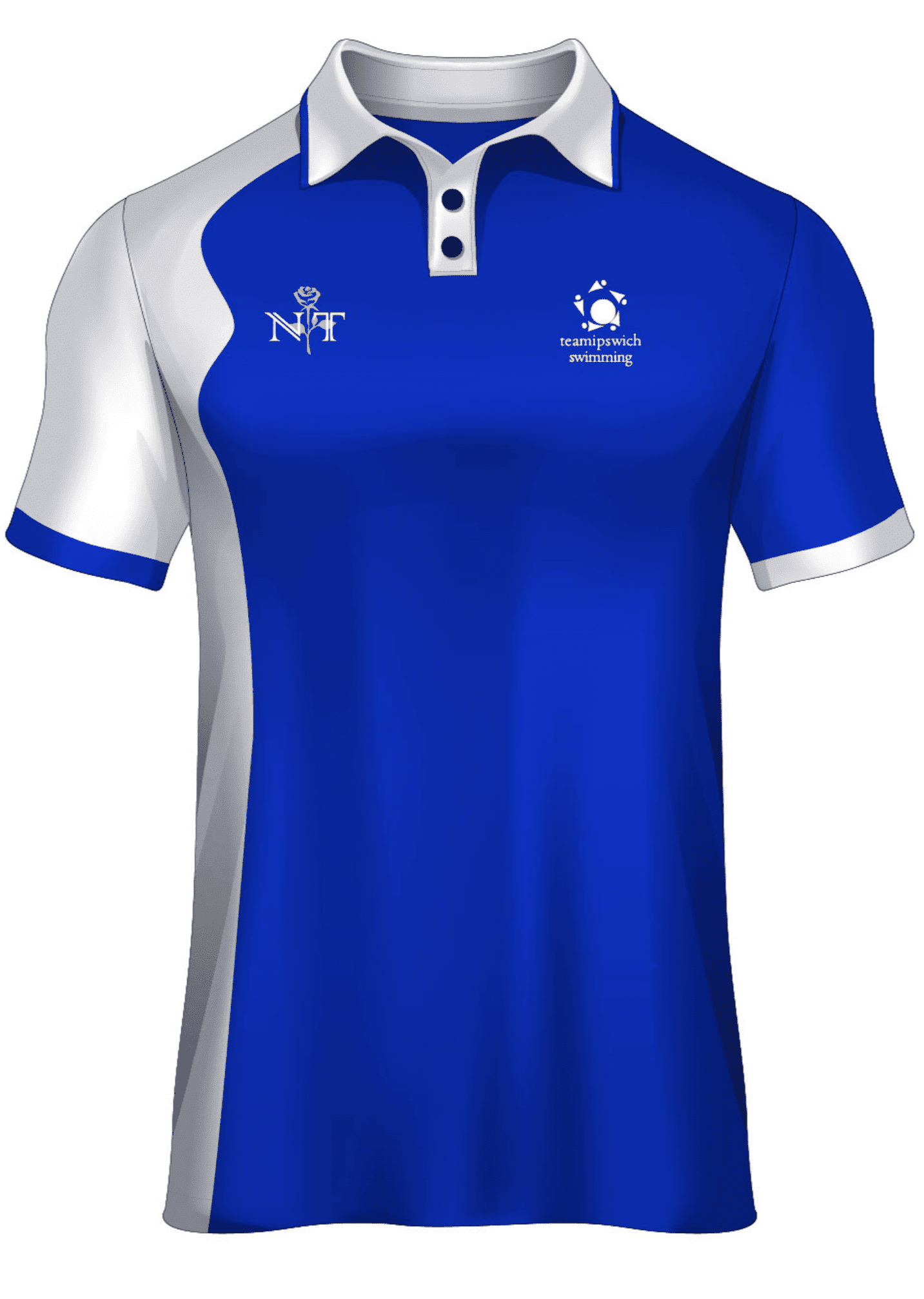 Ipswich Swimming Club Polo Shirt - Royal/White - Total Football Direct