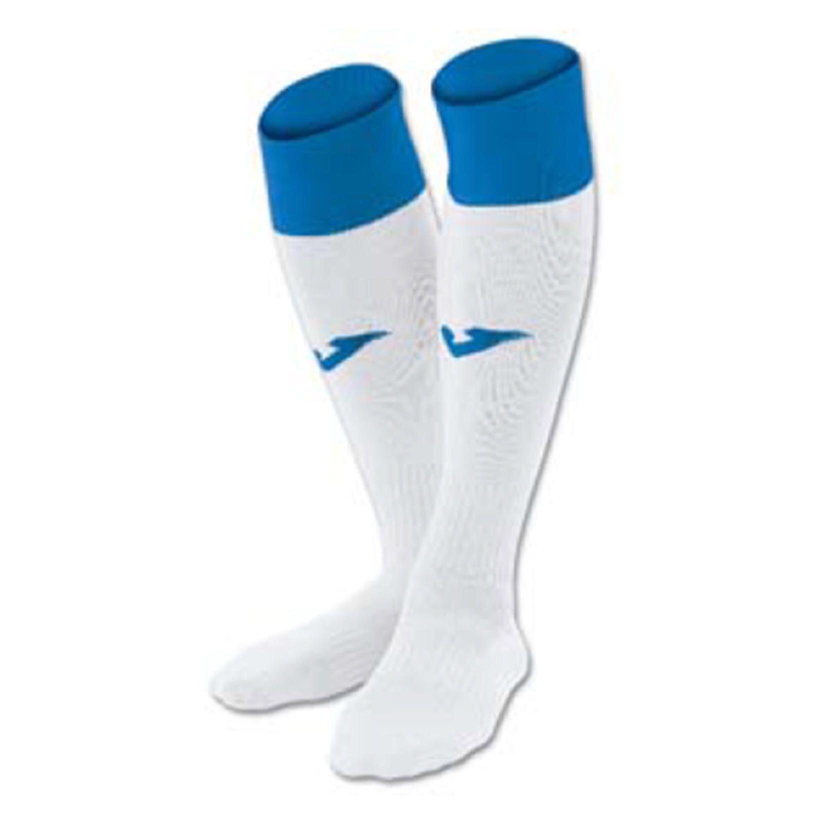Joma Calcio 24 Socks - White / Royal - Total Football Direct