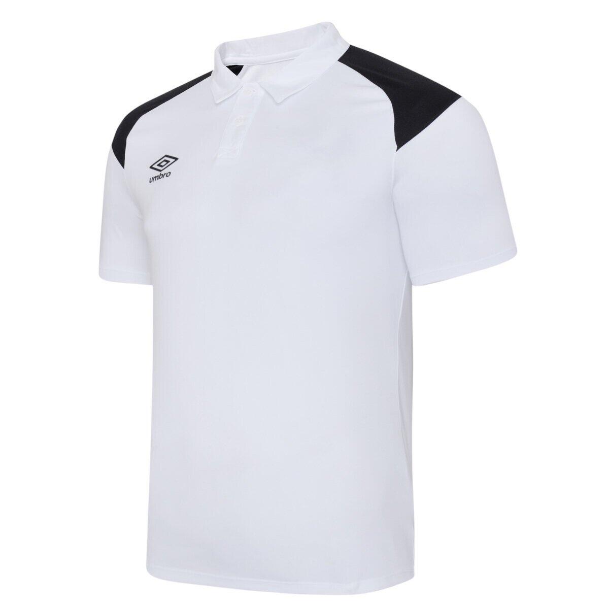 Umbro Poly Polo Junior - Brilliant White / Black - Total Football Direct