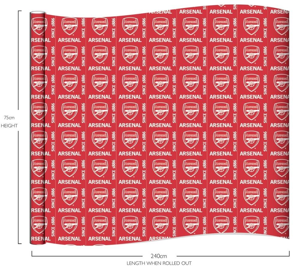 Team Merchandise Gift Wrap Paper - Arsenal - Total Football Direct