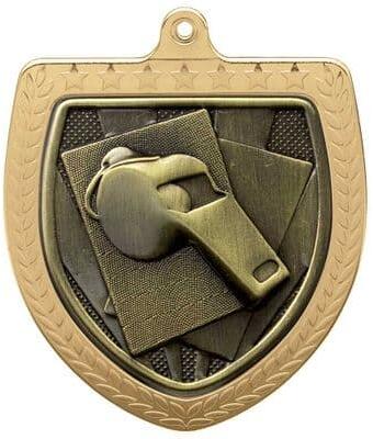 Trendsetting Awards Cobra Referee Whistle Shield Medal Gold - 75mm ...